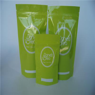 China Mylar Tea stand up k bags , Custom Reclosable plastic pouch packaging for sale