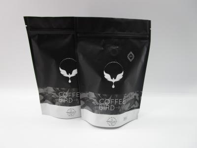 China Black matt aluminum foil food bag , stand up coffee bean packaging for sale