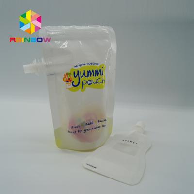 China Clear drink spouted pouches , plastic liquid stand up pouch with spout top for sale