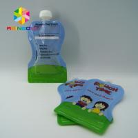 China BPA Free reusable squeezed baby food pouches with nozzle , double zipper for sale