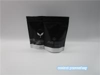 China Matte black / white Plastic Pouches Packaging , stand up coffee bags with zipper for sale