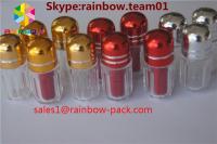 China Small sex  empty medicine bottles with aliminum foil cap , bullet shell casing for sale