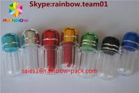 China capsule shaped container sex pill bottle container Pills Shape Bottle With Metal Cap plastic pill bottles for sale