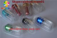 China capsule shaped container sex pill bottle container Pills Shape Bottle With Metal Cap plastic pill bottles for sale