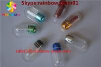 China capsule shaped container sex pill bottle container Pills Shape Bottle With Metal Cap plastic pill bottles for sale