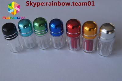 China sex tablets capsules bottle with metal cap hexagon shape small capsule bottle with cap for sale
