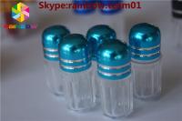 China Pill packaging capsule contianer with metal cap sex pill packaging capsule bottle with printed cap sex capsule packaging for sale