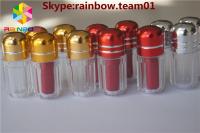 China Blue/Gold/Red/Silver Capsule Pills Shape Bottle With Metal Capsex pill bottle container plastic pill bottles for sale for sale