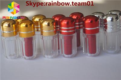 China Blue/Gold/Red/Silver Capsule Pills Shape Bottle With Metal Capsex pill bottle container plastic pill bottles for sale for sale