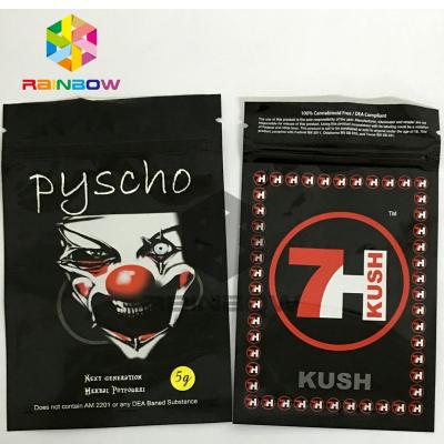 China Aluminum Foil 7H Kush Herbal Incense Bag 3g 4g 6g 10g Custom Printed for sale