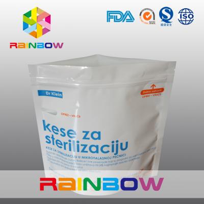China Reusable Microwave Sterilizer Plastic Pouches Packaging Bags , Standing Up Pouch WIth Zipper for sale