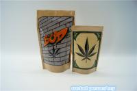 China Recloseable Custom Made Kraft Paper Zipper Bags , Herbal Incense Pouches Logo Printed for sale