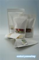 China In Stock Clear Window Kraft Paper Pouches Resealable Zipper For Food Packaging for sale