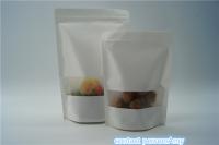 China In Stock Clear Window Kraft Paper Pouches Resealable Zipper For Food Packaging for sale