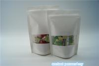 China In Stock Clear Window Kraft Paper Pouches Resealable Zipper For Food Packaging for sale