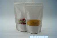 China In Stock Clear Window Kraft Paper Pouches Resealable Zipper For Food Packaging for sale