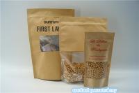 China Kraft Paper Resealable k Stand Up Pouches / Food Packaging Pouches for sale