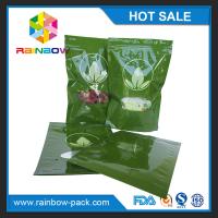 China Glossy Printing  Plastic Stand up Bag with clear window for tea Packaging with bottom gusset for sale