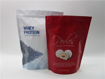 China 250g 500g custom printed matte food grade stand up foil zip lock whey protein packaging bags for sale