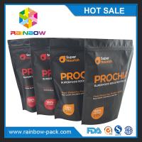 China Free sample stand up k for 750g whey protein powder packaing with tear notch for sale