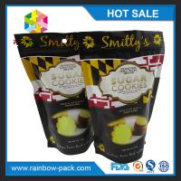 China Matte Printed Aluminum foil Stand up customized logo Green printed  tea packaging bag with zipper and tear notches for sale