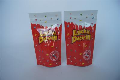 China Custom printing k Foil CBD Pouch Packaging Gummy Package with Tearnotches for sale