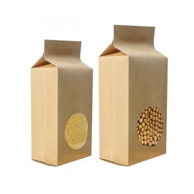 China Self Standing Side Gusset 250 Gram Customized Paper Bags Supar Packaging With Window for sale