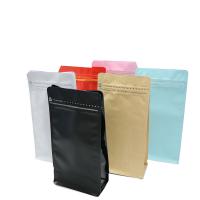 China resealable laminated aluminum foil block flat bottom food Plastic packaging coffee bag 500g 1kg with valve for sale