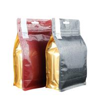China resealable laminated aluminum foil block flat bottom food Plastic packaging coffee bag 500g 1kg with valve for sale