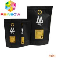 China Plastic zipper matte black Snack Bag Packaging stand up resealable coffee k pouch for sale