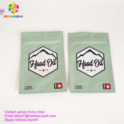 China 1 gram CBD oil / Hood oil Plastic Pouches Packaging 3 side sealed k mylar bag for sale