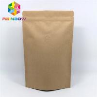 China Stand Up Plastic Brown Kraft Paper Bag Customized Paper Bags With Zip lock For Coffee Bean for sale