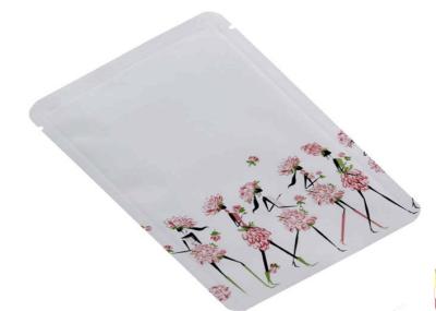 China Custom Printed Three Side Sealed White Color Sample Plastic Packaging Bag For Face Mask for sale