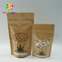 China Costomized Size Kraft Paper Bags Oval Window For Food / Dry Meat / Sea Products for sale