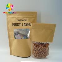 China Window Kraft Paper Bags Zipper Top Sealing Customized Color For Food Packaging for sale