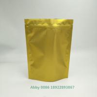 China Gold Laminated Aluminum Plastic Pouches Packaging 25g / 50g / 100g For Tea for sale
