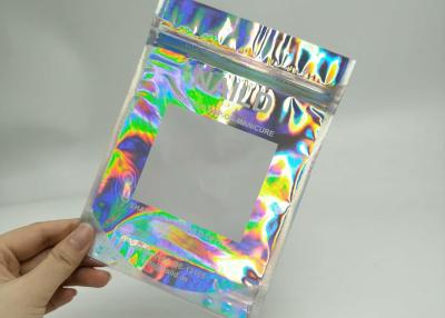 China Holographic Lase Plastic Sealed Bags 8 * 15CM Size For Eyelash Brush RB-015 for sale
