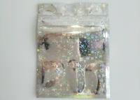 China Childproof Three Side Seal Pouch Holographic Laser Mylar Foil Lined With Zipper for sale