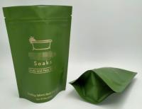 China Customer ' S Logo Gold Green Stand Up Pouch With PET / AL / PE  Material for sale