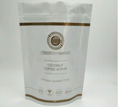 China White Glossy Cosmetic Packaging Bag , Stand Up Aluminum Foil Bag For Body Soaks for sale