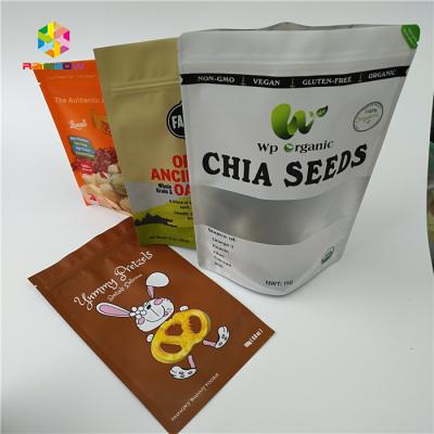 China Food Grade Protein Powder Dry Nut Stand Up Zipper Pouch Transparent Packaging Bag for sale