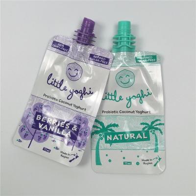 China Custom Printed Spout Pouch Packaging , Clear Liquid Spout Bags Reusable For Drinks for sale