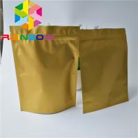 China Glod Color Snack Bag Packaging , Zipper Stand Up Bags For Protein Powder / Dry Nut for sale