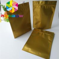 China Glod Color Snack Bag Packaging , Zipper Stand Up Bags For Protein Powder / Dry Nut for sale