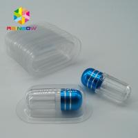 China Plastic Empty Medicine Bottles Sex Pill Capsule Container 001/01 Size With Metal Cap for sale