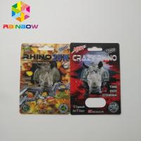 China Rhino 69 / 7 Capsule Sex Pills Blister Card Packaging Matte / Glossy Surface Finish for sale