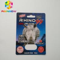 China Rhino 69 / 7 Capsule Sex Pills Blister Card Packaging Matte / Glossy Surface Finish for sale