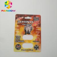 China Rhino 69 / 7 Capsule Sex Pills Blister Card Packaging Matte / Glossy Surface Finish for sale