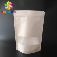 China White Doypack Stand Up Coffee Pouches k Kraft Paper Bags With Clear Window / Zipper for sale
