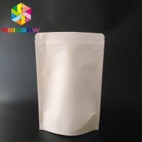China White Doypack Stand Up Coffee Pouches k Kraft Paper Bags With Clear Window / Zipper for sale